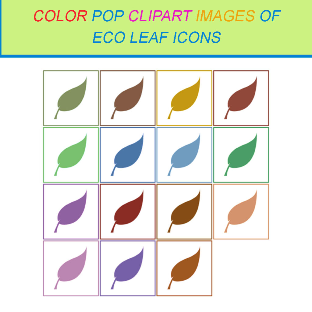 15 COLOR POP CLIPART IMAGES OF ECO LEAF ICONS - MasterBundles