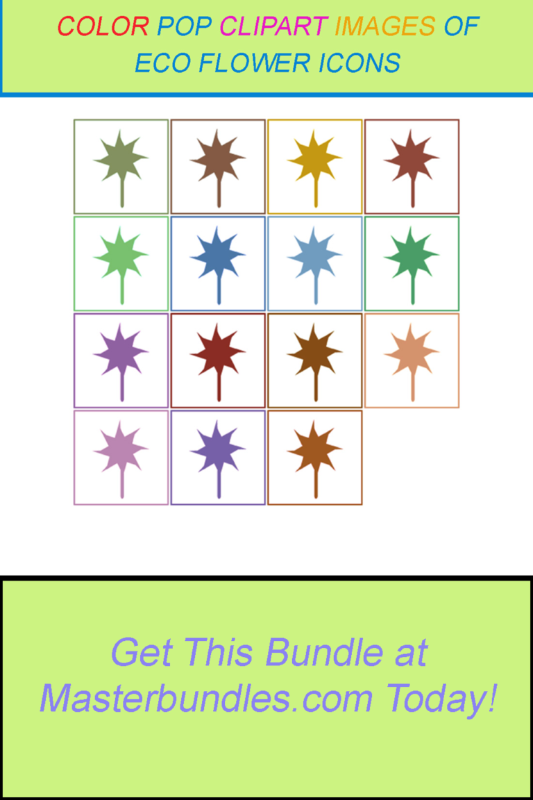 15 COLOR POP CLIPART IMAGES OF ECO FLOWER ICONS - MasterBundles