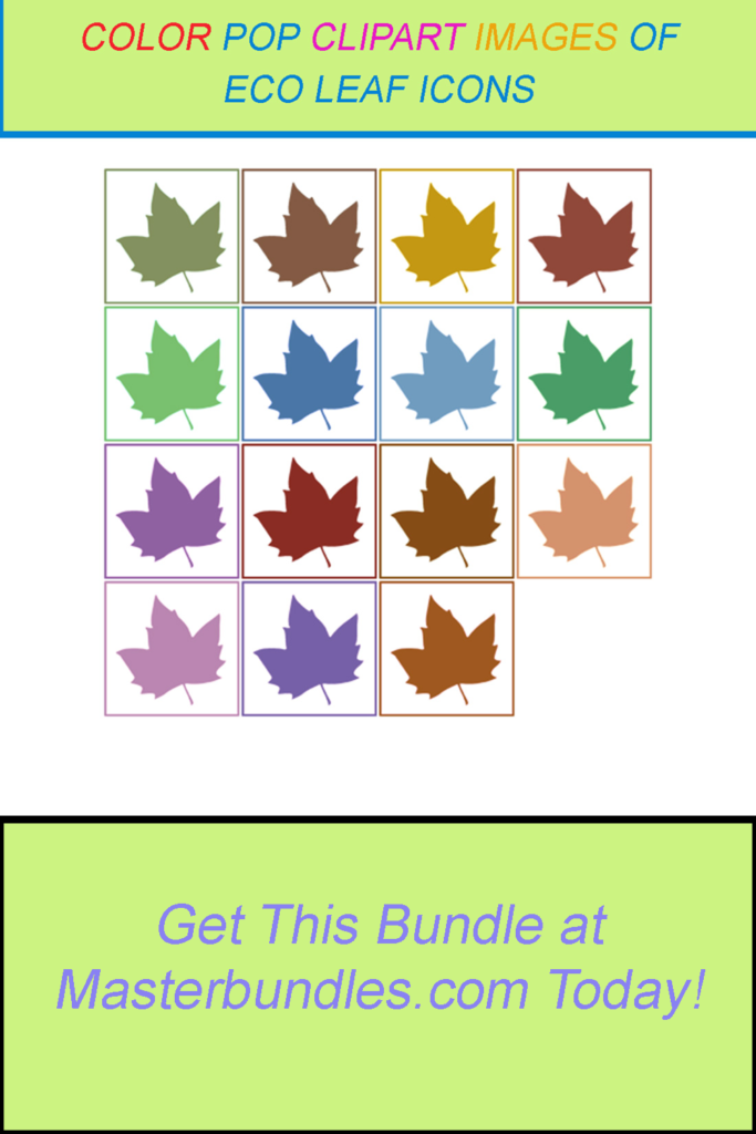 15 COLOR POP CLIPART IMAGES OF ECO LEAF ICONS - MasterBundles