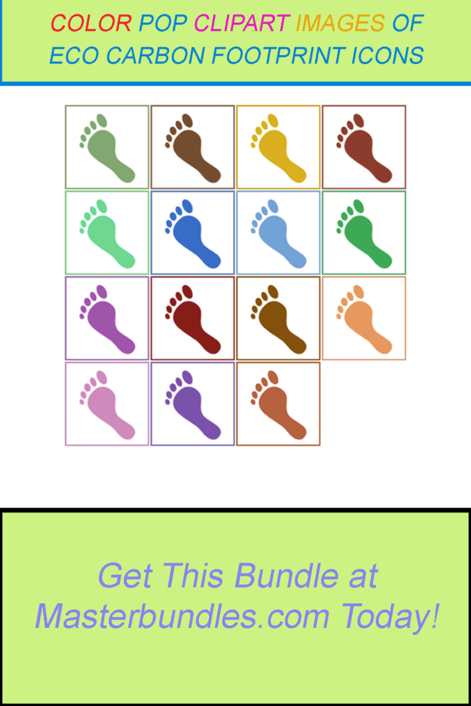 15 COLOR POP CLIPART IMAGES OF ECO CARBON FOOTPRINT ICONS - MasterBundles