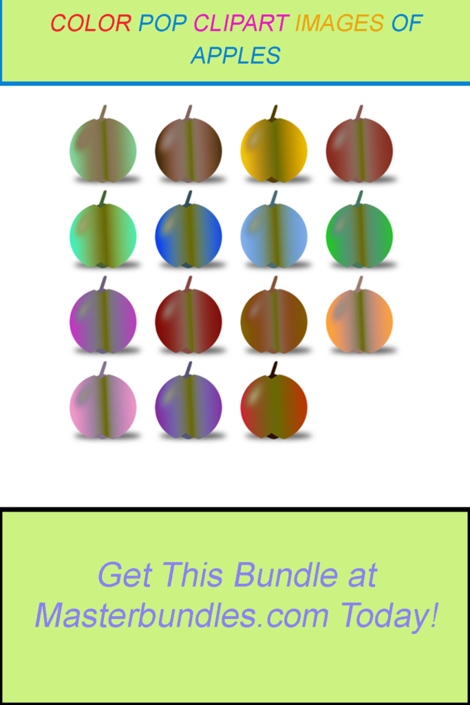 15 COLOR POP CLIPART IMAGES OF APPLES - MasterBundles