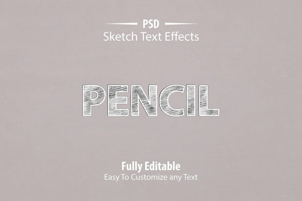 Editable Sketch Text Effect Bundle - MasterBundles