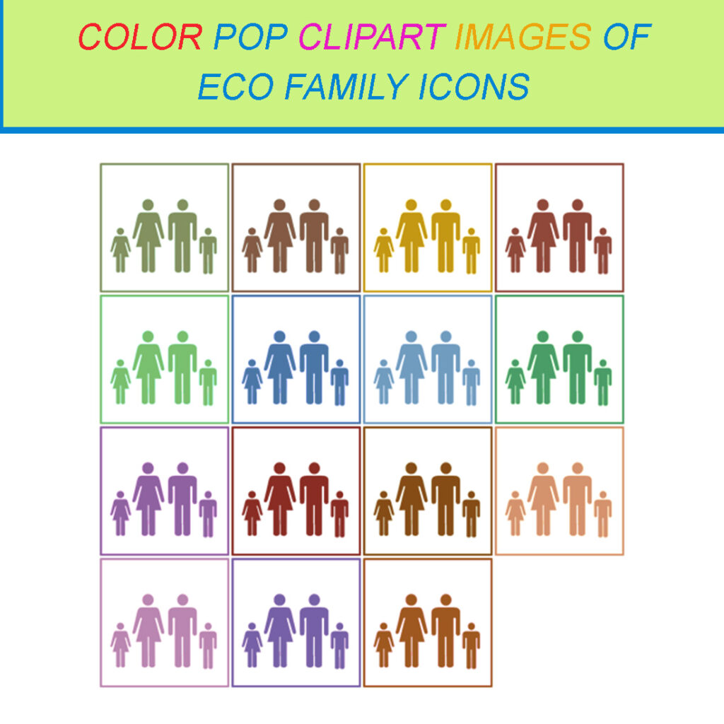 15 COLOR POP CLIPART IMAGES OF ECO FAMILY ICONS - MasterBundles