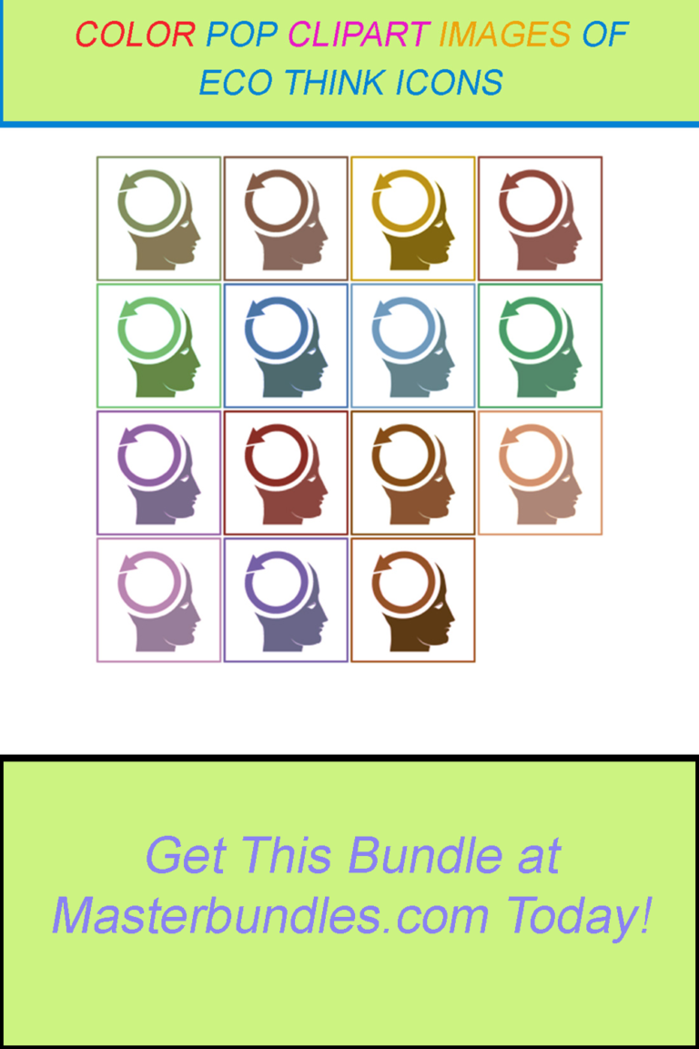 15 COLOR POP CLIPART IMAGES OF ECO THINK ICONS - MasterBundles
