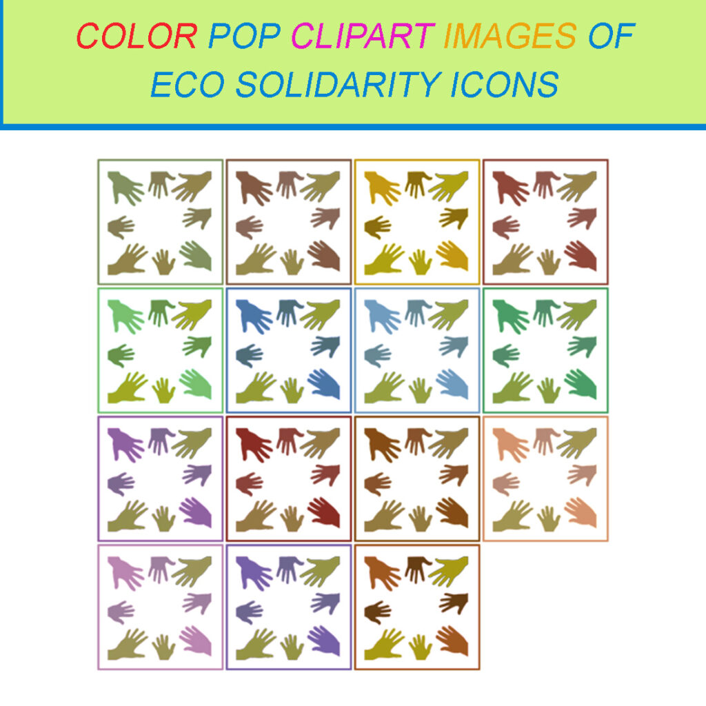 15 COLOR POP CLIPART IMAGES OF ECO SOLIDARITY ICONS - MasterBundles