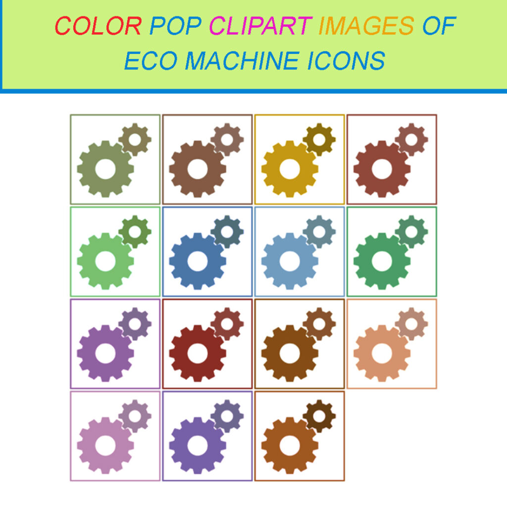 15 COLOR POP CLIPART IMAGES OF ECO MACHINE ICONS - MasterBundles