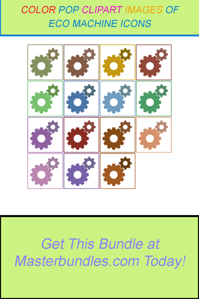15 COLOR POP CLIPART IMAGES OF ECO MACHINE ICONS - MasterBundles
