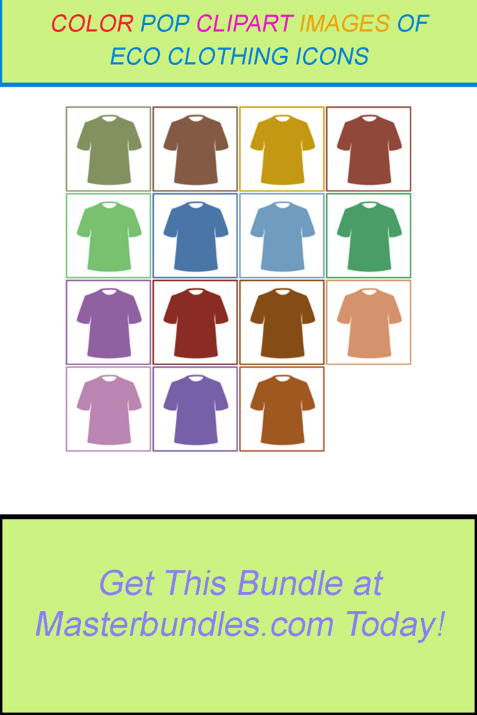 15 COLOR POP CLIPART IMAGES OF ECO CLOTHING ICONS - MasterBundles