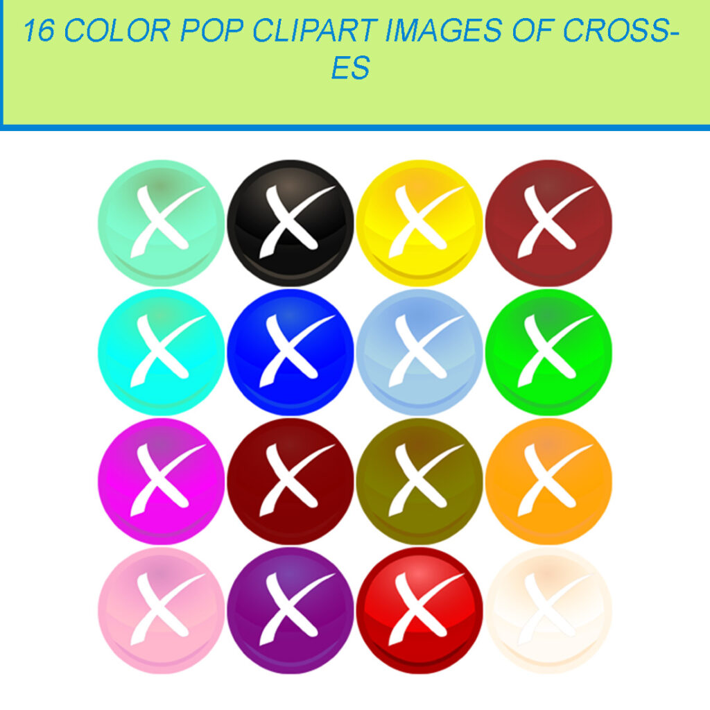 16 COLOR POP CLIPART IMAGES OF CROSSES - MasterBundles