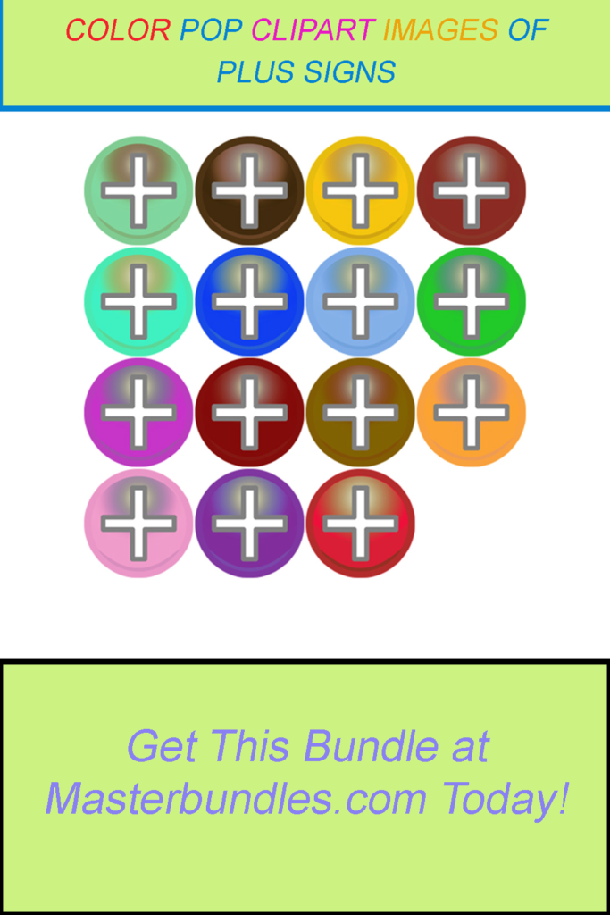 15 COLOR POP CLIPART IMAGES OF PLUS SIGNS - MasterBundles