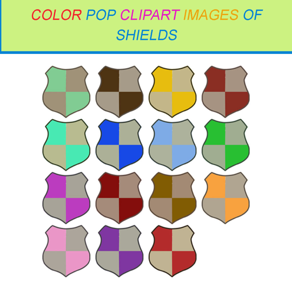 15 COLOR POP CLIPART IMAGES OF SHIELDS - MasterBundles