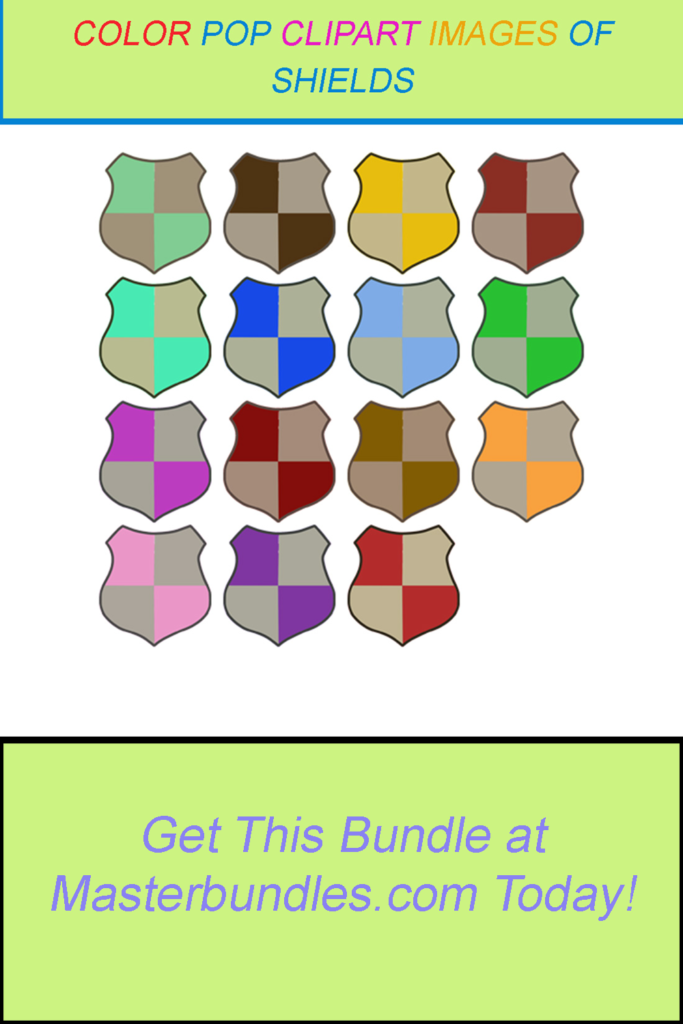 15 COLOR POP CLIPART IMAGES OF SHIELDS - MasterBundles