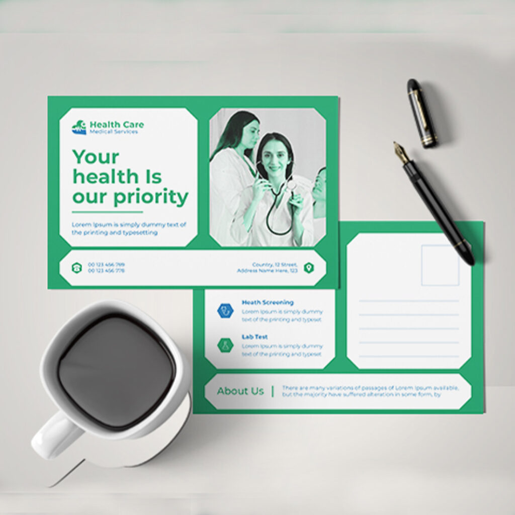 Medical postcard template designs - MasterBundles