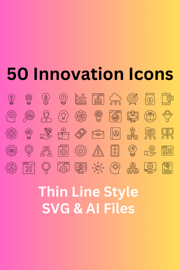 Innovation Icon Set 50 Outline Icons - SVG And AI Files - MasterBundles