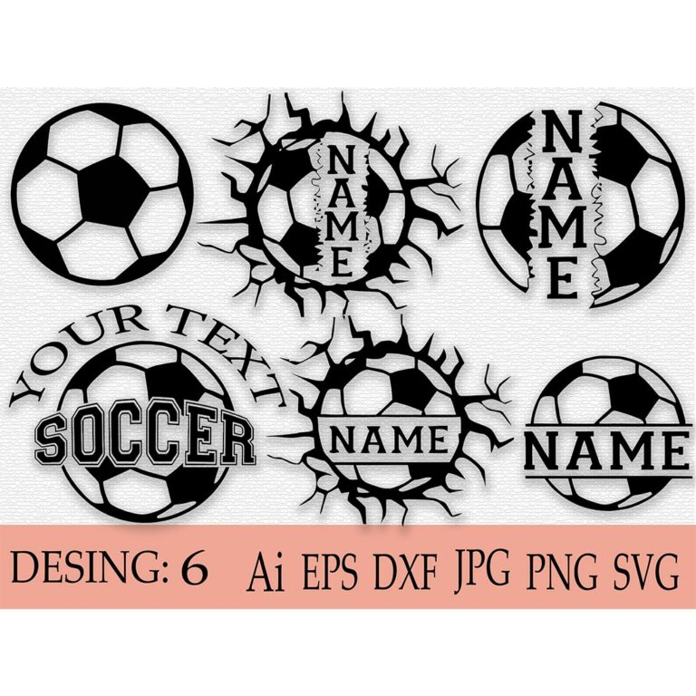 Soccer Svg Bundle, Soccer Ball Monogram Svg, Soccer Designs, Soccer ...