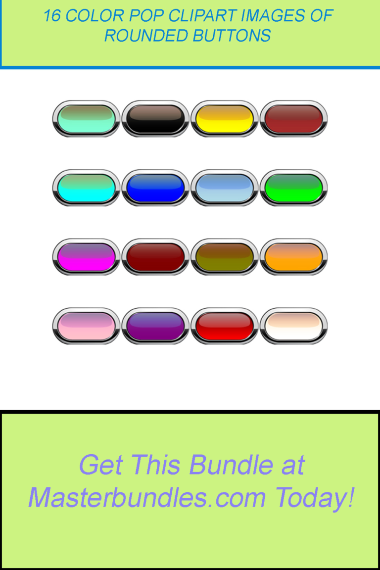 16 COLOR POP CLIPART IMAGES OF ROUNDED BUTTONS - MasterBundles