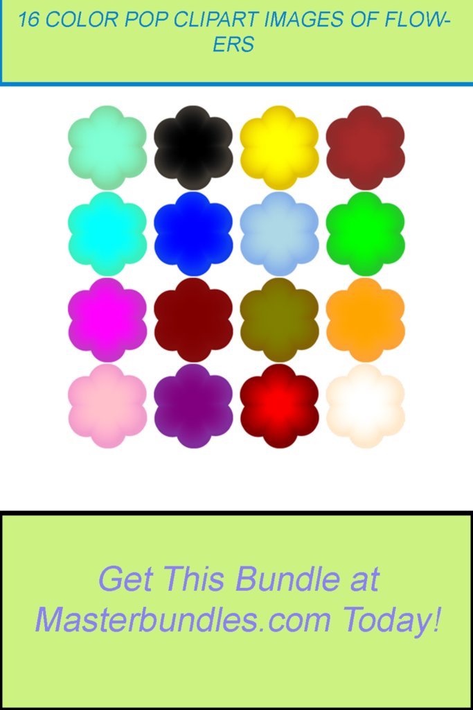 16 COLOR POP CLIPART IMAGES OF FLOWERS - MasterBundles