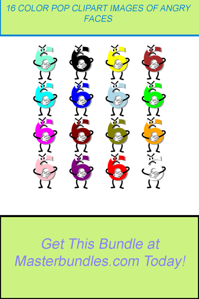 16 COLOR POP CLIPART IMAGES OF ANGRY - MasterBundles