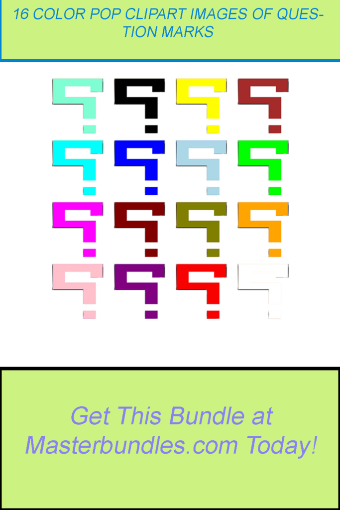 16 COLOR POP CLIPART IMAGES OF QUESTION MARKS - MasterBundles
