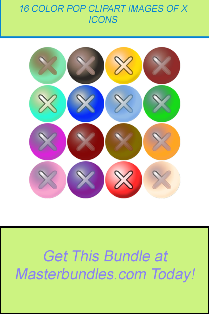 16 COLOR POP CLIPART IMAGES OF X ICONS - MasterBundles