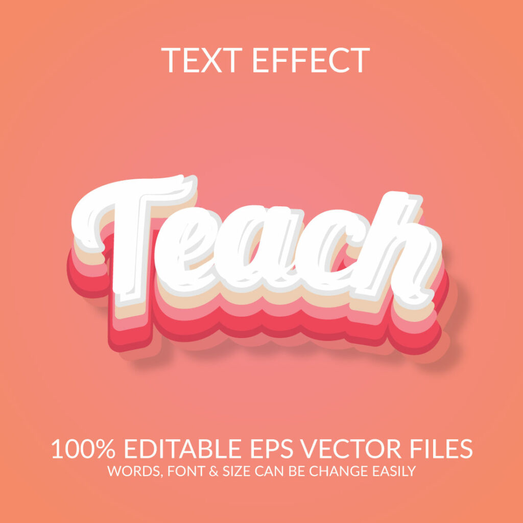 Teach 3d text effect template - MasterBundles