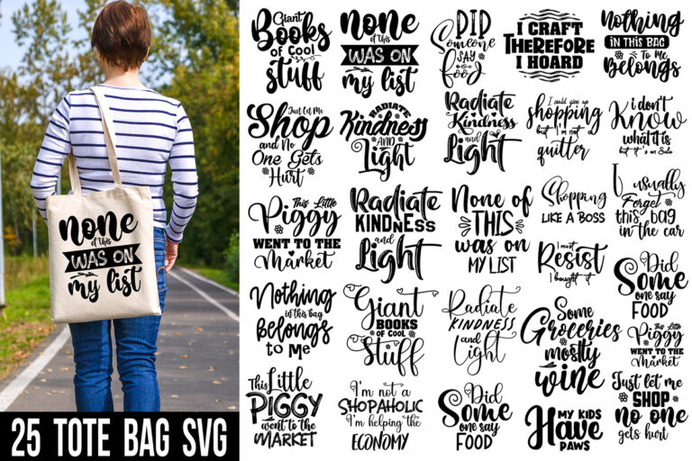 Funny Tote Bag Svg Bundle Tote Bag Quotes Svg Tote Bag Sayings Svg