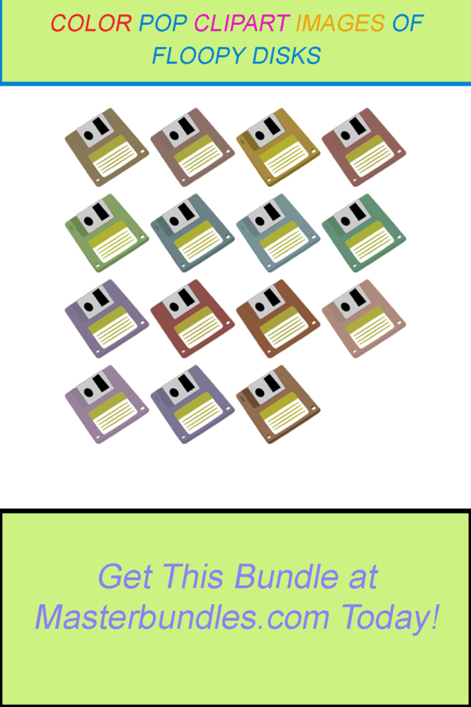 15 COLOR POP CLIPART IMAGES OF FLOOPY DISKS - MasterBundles