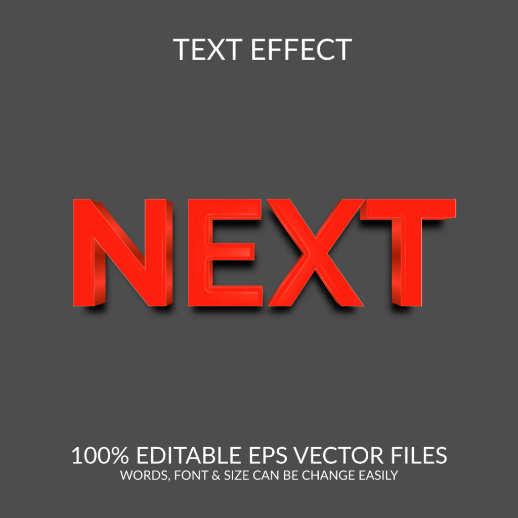 Next 3d vector text effect template design - MasterBundles