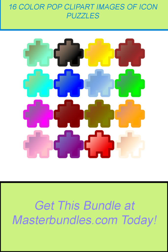 16 COLOR POP CLIPART IMAGES OF ICON PUZZLES - MasterBundles