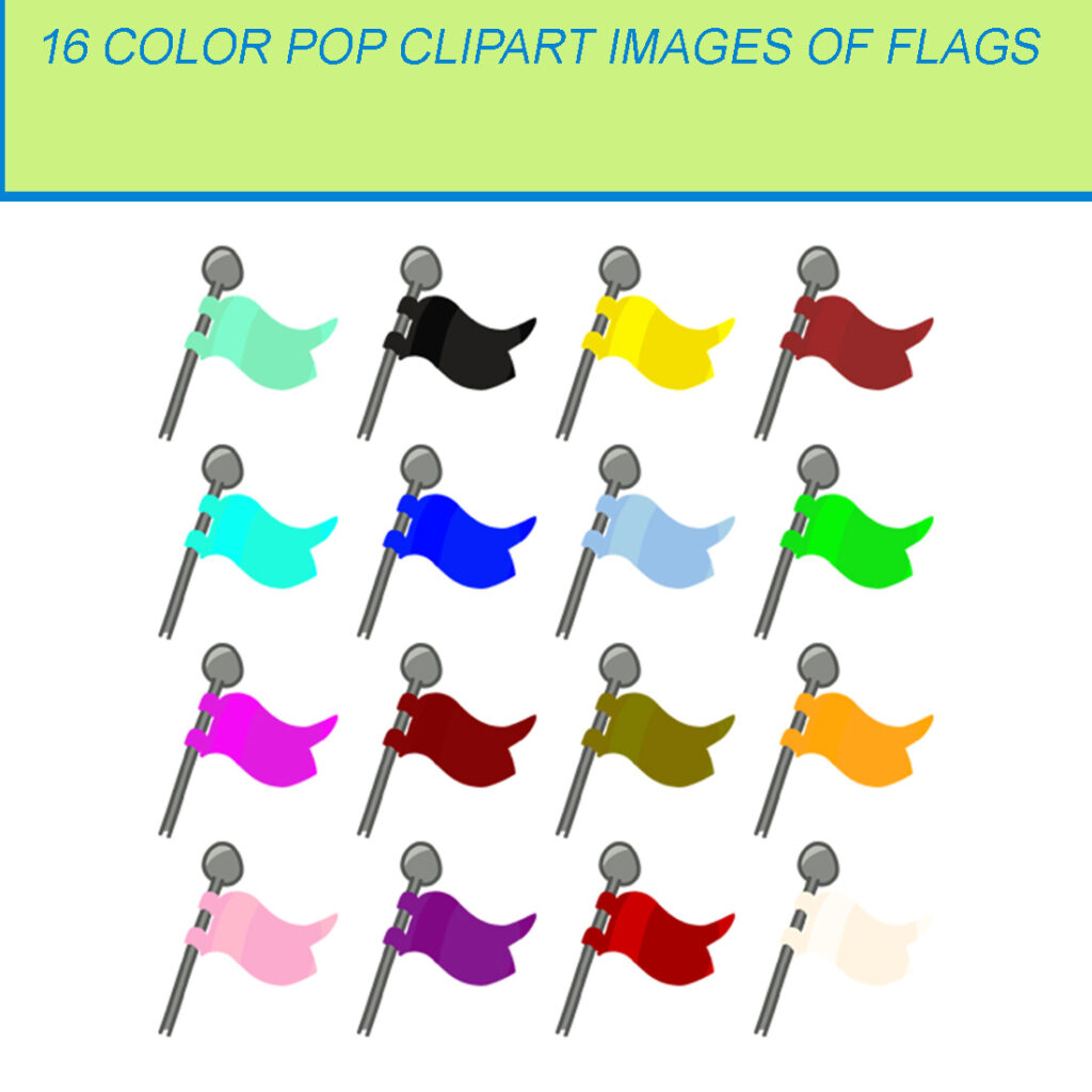 16 COLOR POP CLIPART IMAGES OF FLAGS - MasterBundles