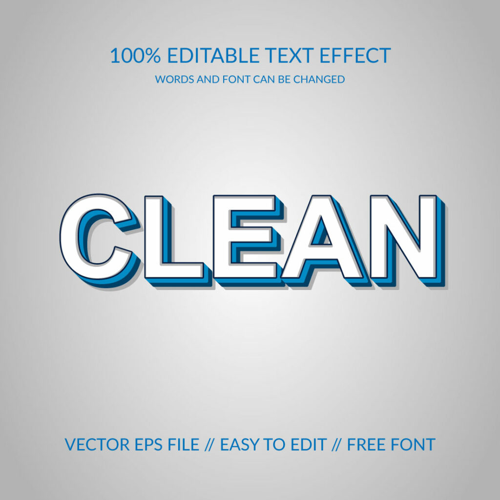 Clean 3d vector eps text effect - MasterBundles