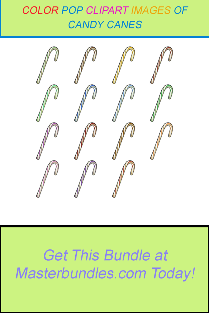 15 COLOR POP CLIPART IMAGES OF CANDY CANES - MasterBundles