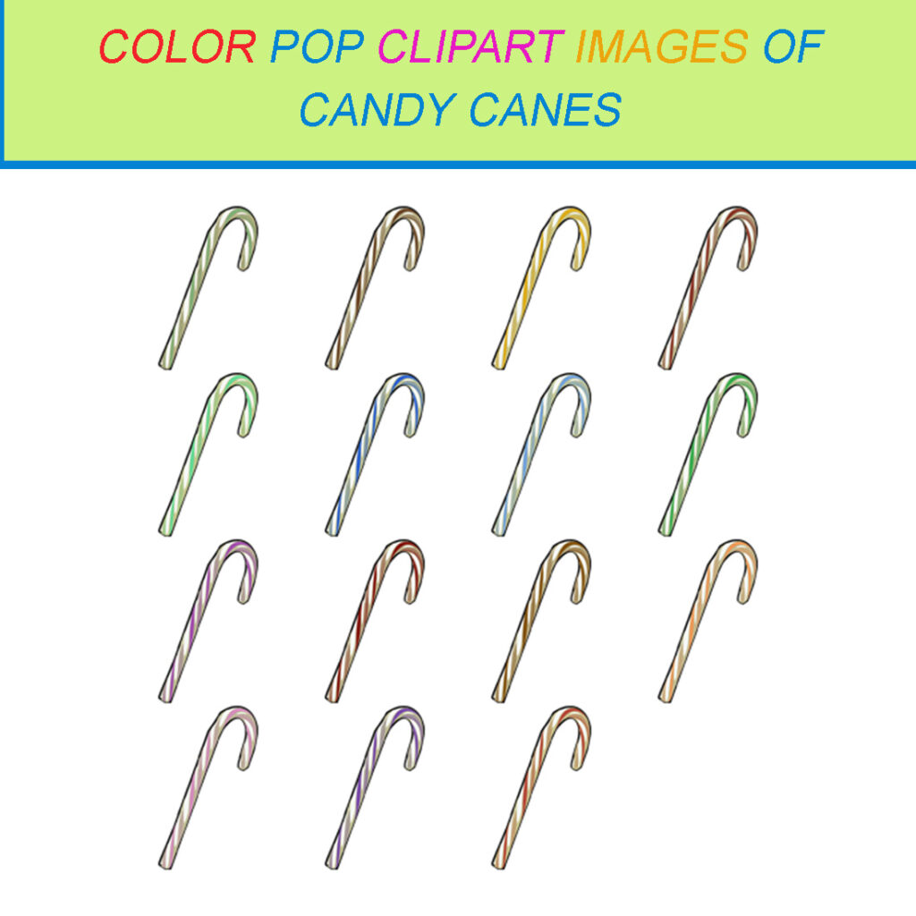 15 COLOR POP CLIPART IMAGES OF CANDY CANES - MasterBundles