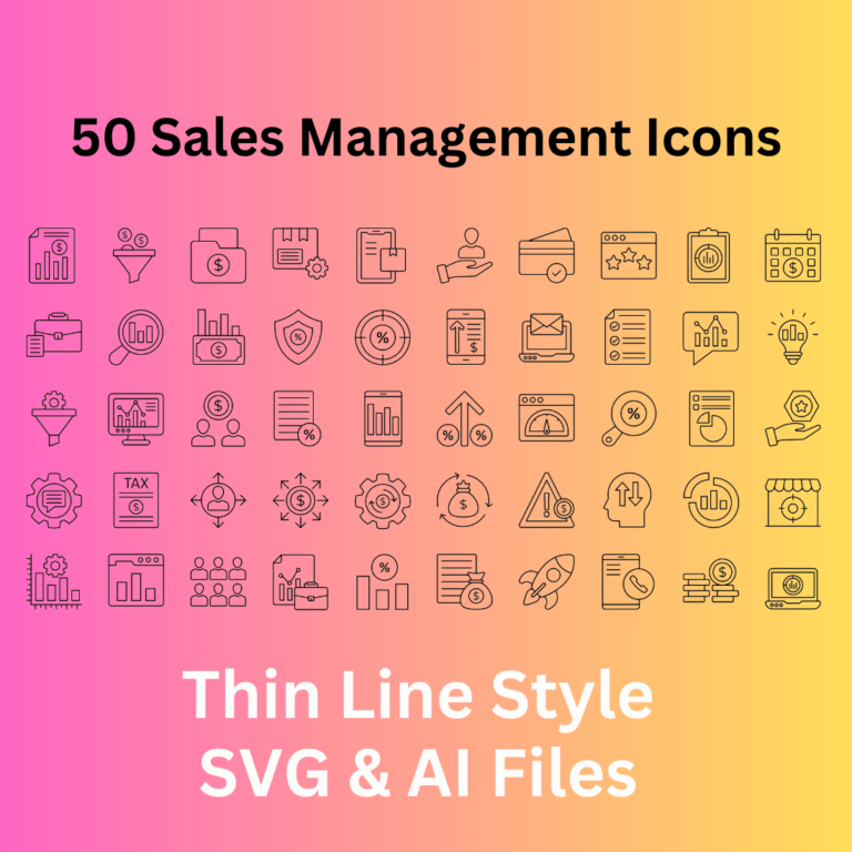 Sales Management Icon Set 50 Outline Icons - SVG And AI Files ...