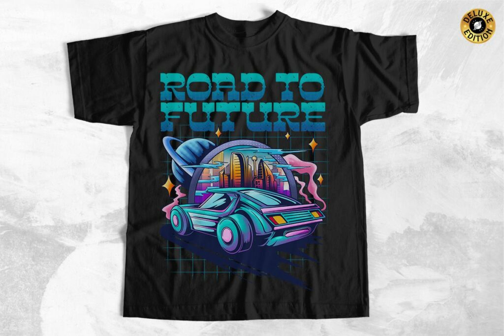 Retrofuturism T-shirt Designs Bundle, Syntwave Futuristic T-shirt ...