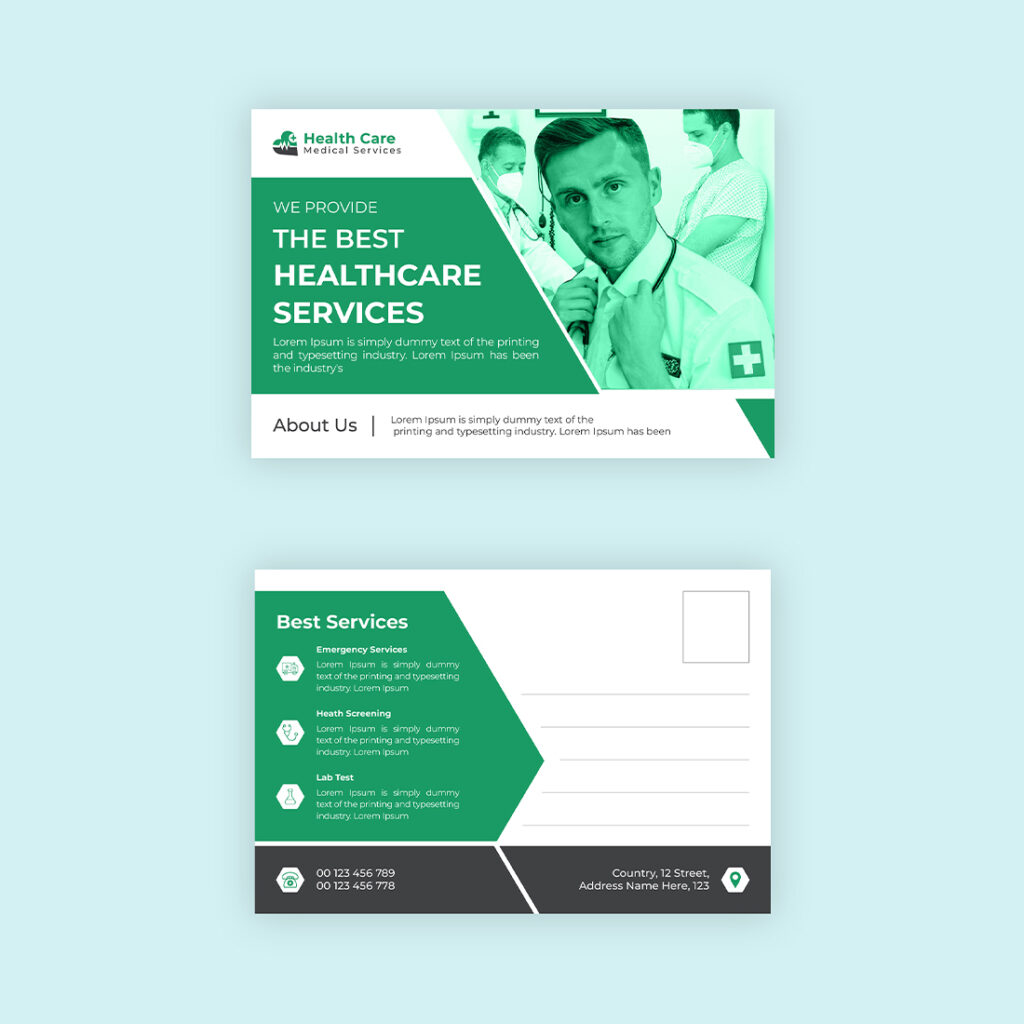 Healthcare postcard templates - MasterBundles