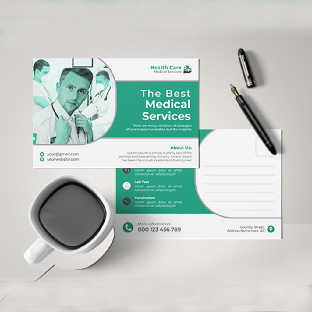 Medical postcard template designs - MasterBundles