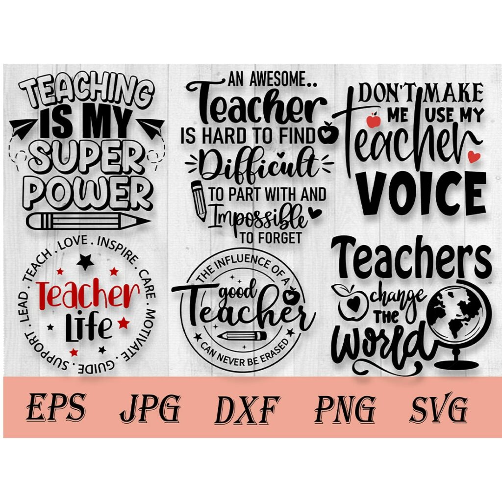 Teacher Svg Bundle, Teacher Quote Svg, Teacher Svg, School Svg, Teacher ...