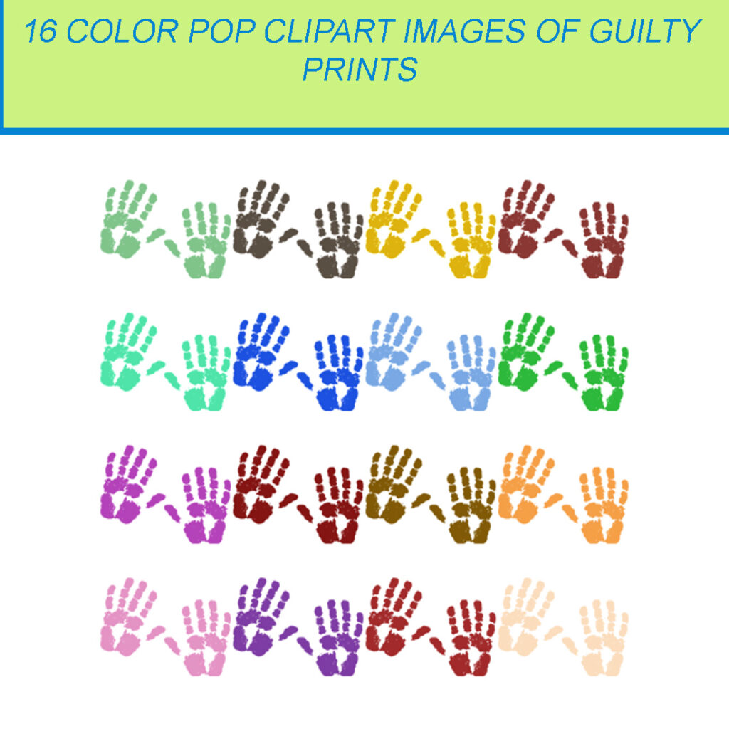16 COLOR POP CLIPART IMAGES OF GUILTY PRINTS - MasterBundles