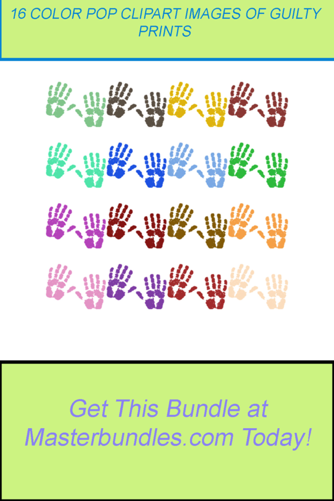 16 COLOR POP CLIPART IMAGES OF GUILTY PRINTS - MasterBundles