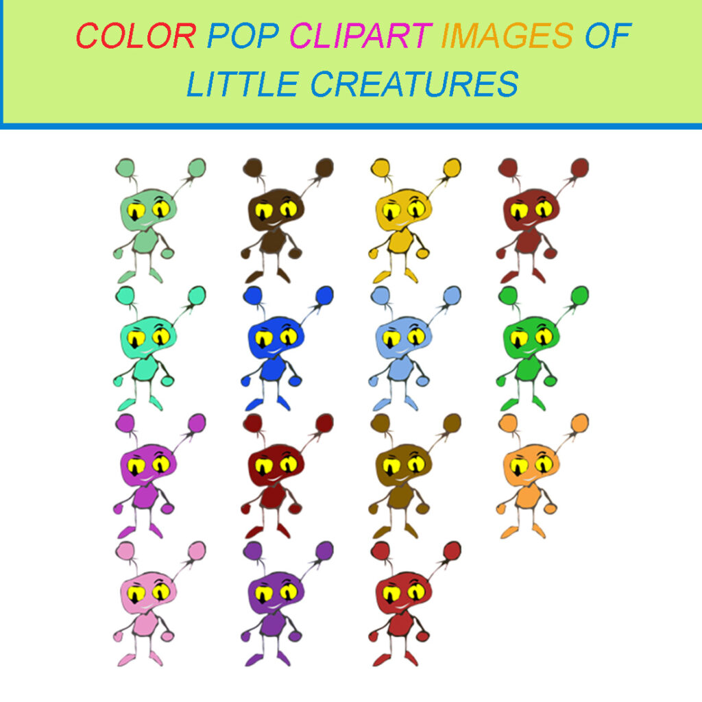 15 COLOR POP CLIPART IMAGES OF LITTLE CREATURES - MasterBundles