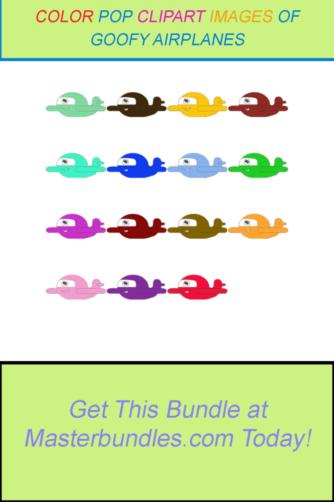 15 COLOR POP CLIPART IMAGES OF GOOFY AIRPLANES - MasterBundles