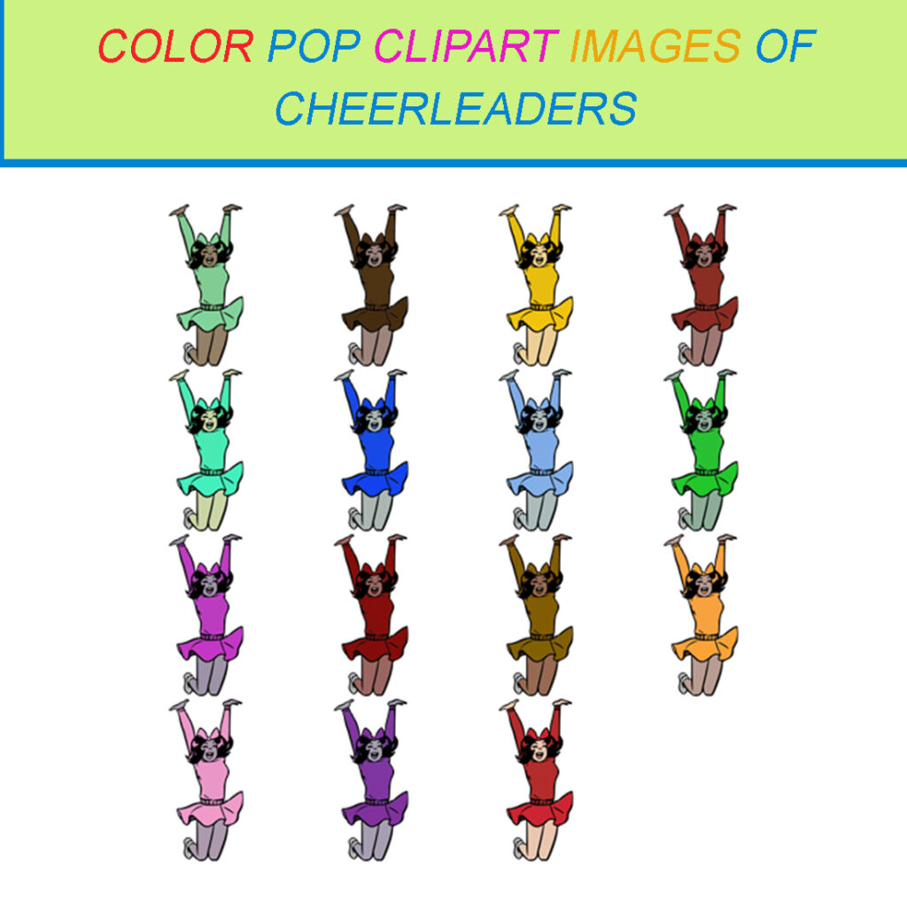 15 COLOR POP CLIPART IMAGES OF CHEERLEADERS - MasterBundles