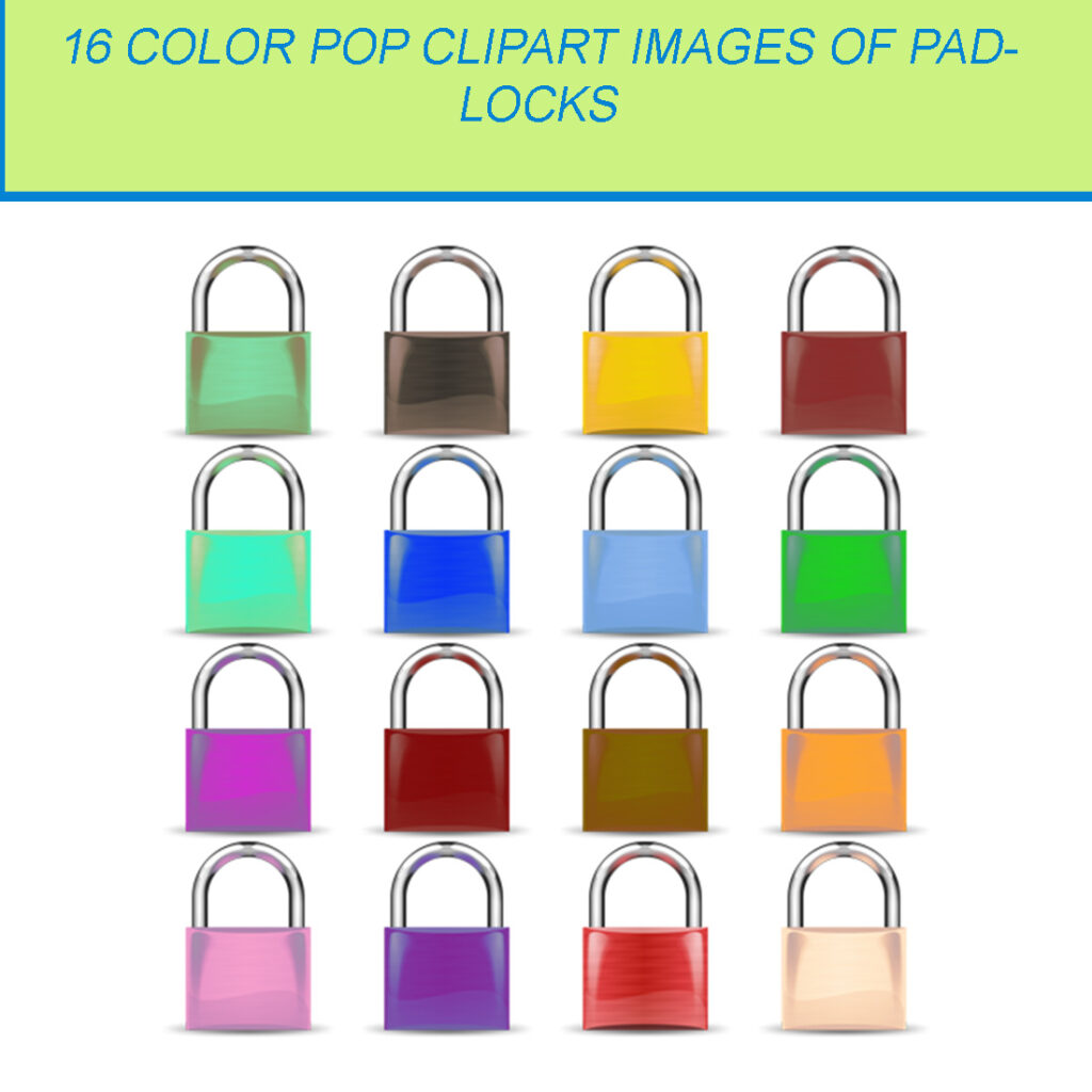 16 COLOR POP CLIPART IMAGES OF PADLOCKS - MasterBundles