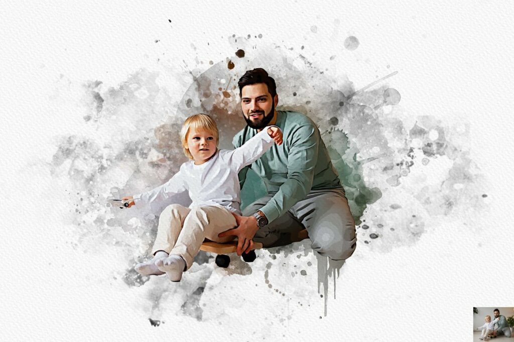 Watercolor Family Painting Effect - MasterBundles
