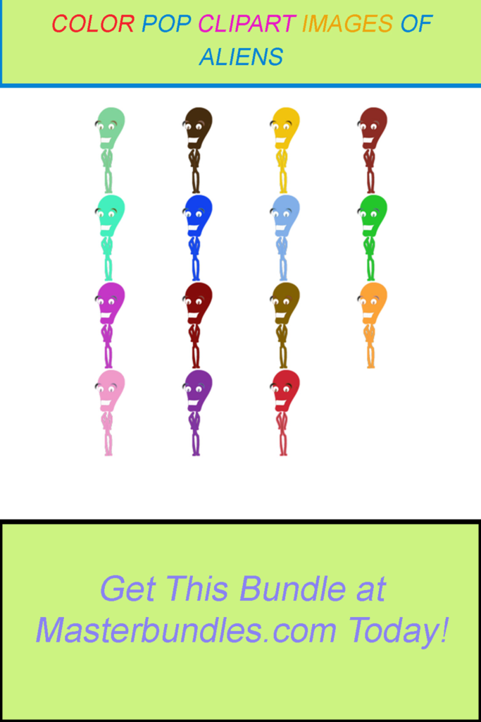 15 COLOR POP CLIPART IMAGES OF ALIENS - MasterBundles