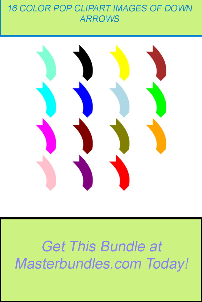16 COLOR POP CLIPART IMAGES OF DOWN ARROWS - MasterBundles