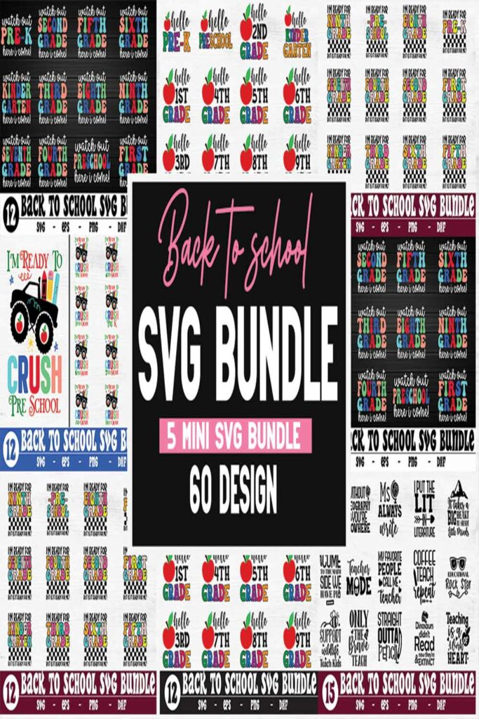60 Back To School svg Mega Bundle, Teacher svg Bundle, 1st Day of ...