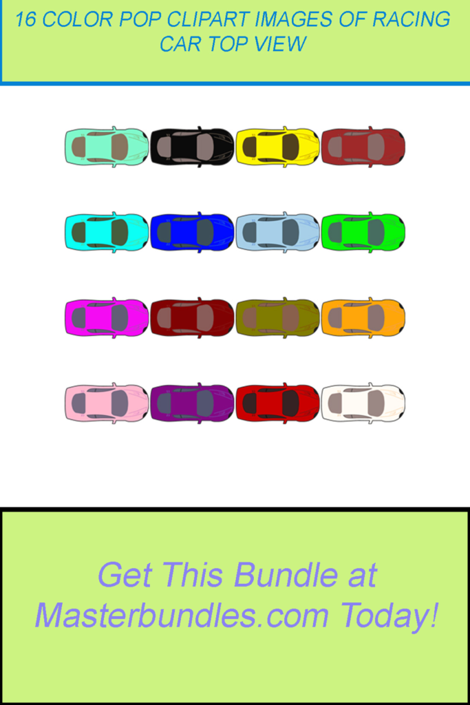 16 COLOR POP CLIPART IMAGES OF RACING CARS - MasterBundles