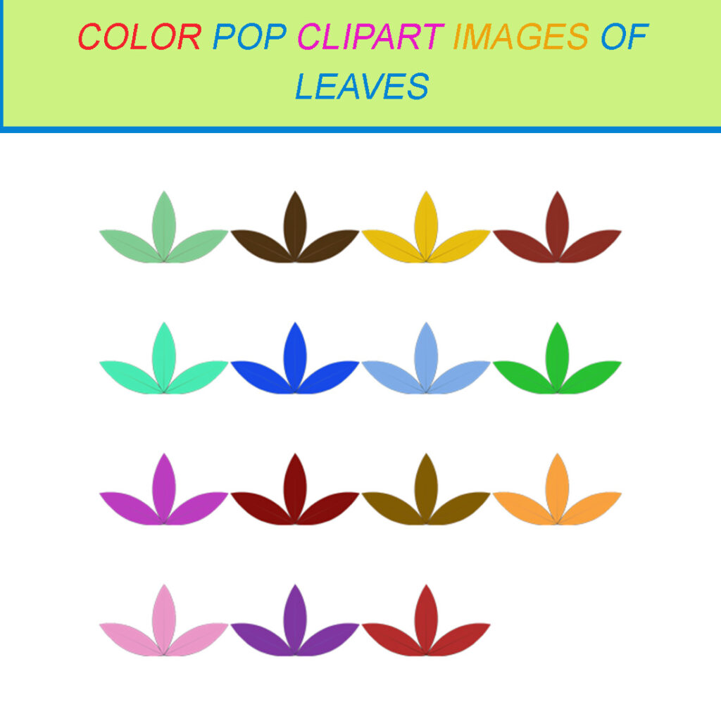 15 COLOR POP CLIPART IMAGES OF LEAVES - MasterBundles
